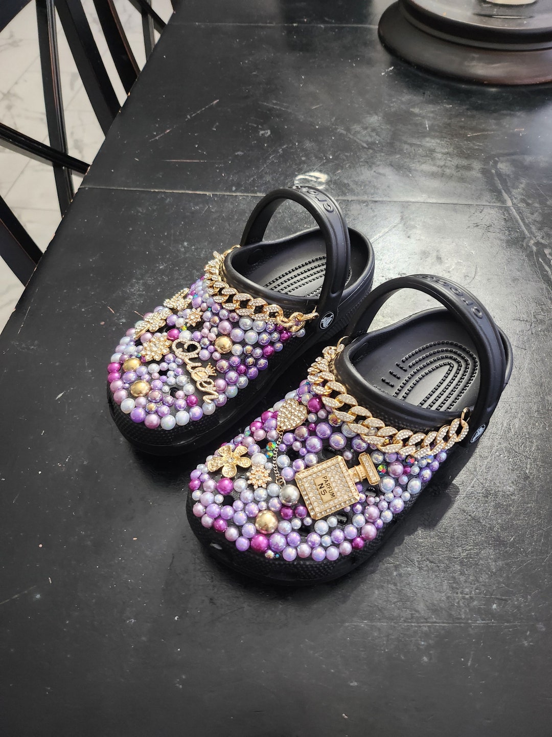 Blinged Out Purple Crocs - Etsy