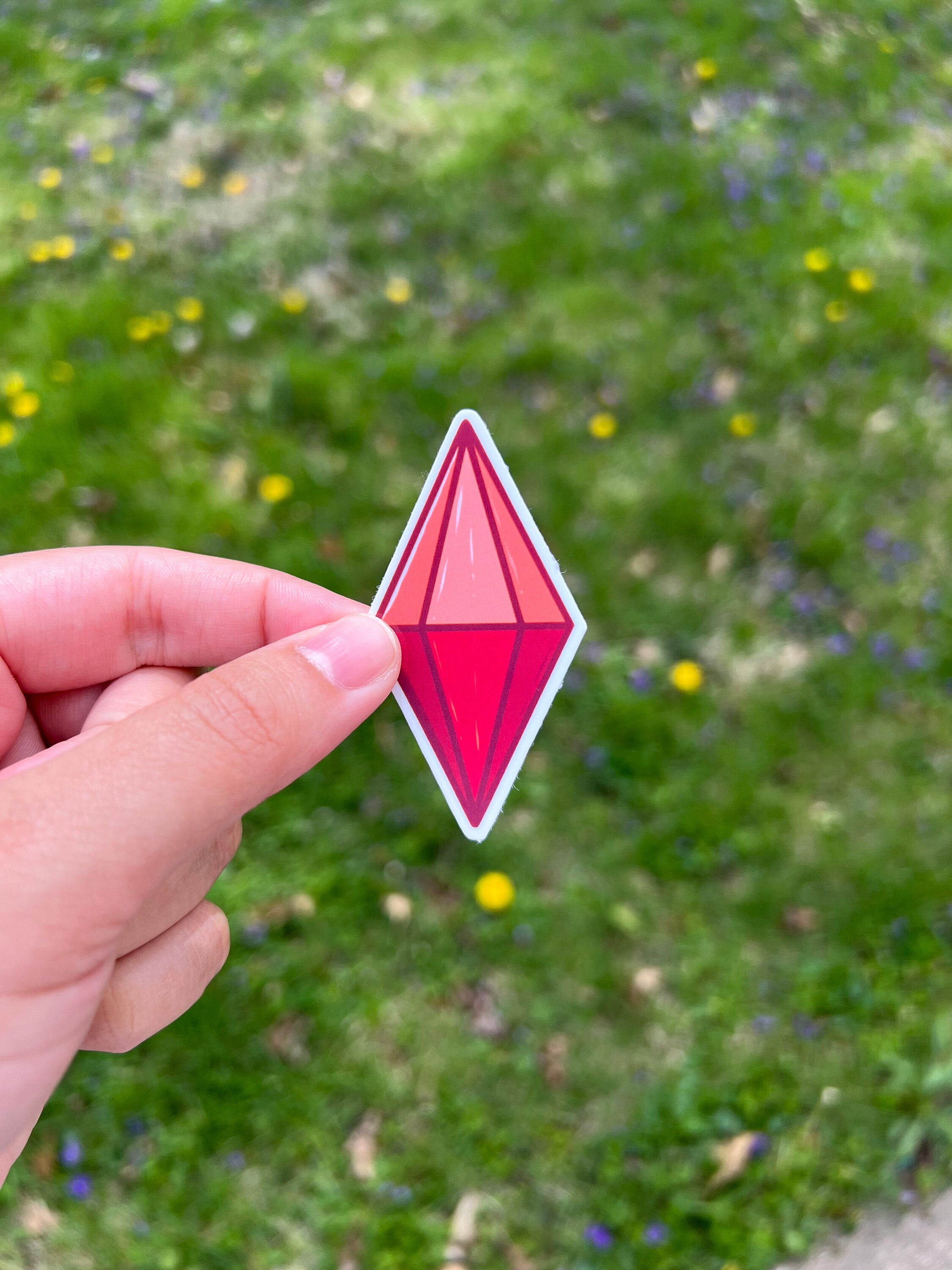Sims Inspired Cute Plumbob 2 Inch Stickers Multicolor Super Glossy High ...