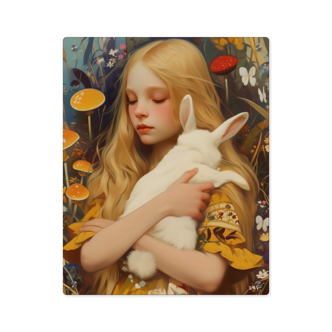 Alice and the White Rabbit Acrylic Wall Art Panel - Ready to Hang ...