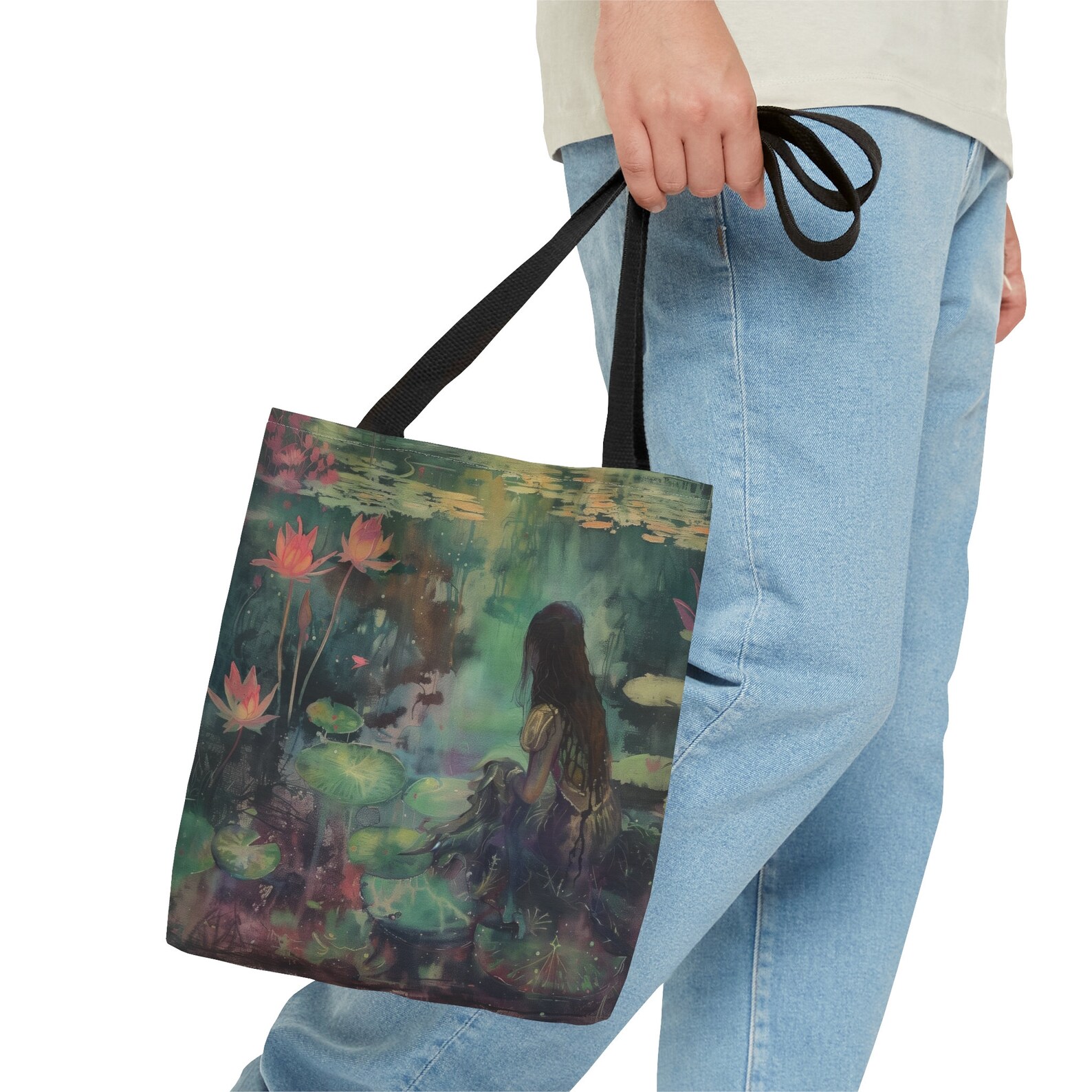 The Water Nixie in the Pond Tote Bag - Large Medium Small Faith Art Bag ...