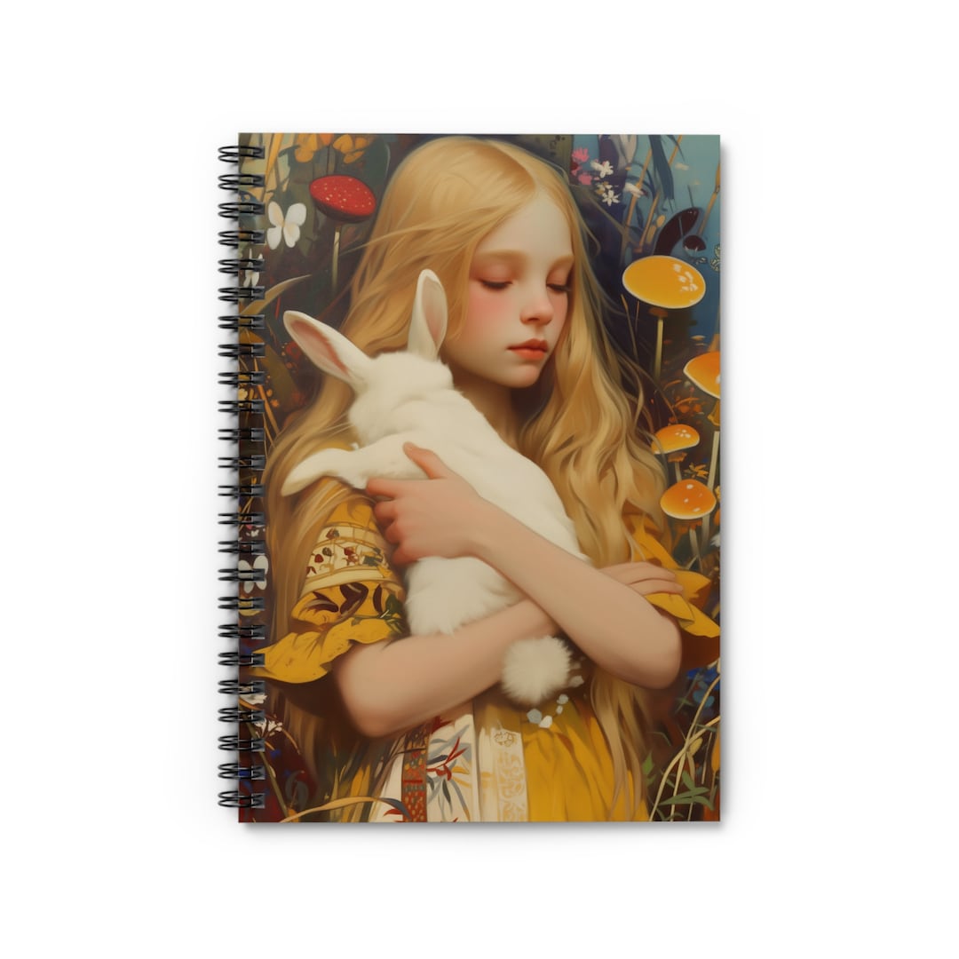 Alice and the White Rabbit Spiral Journal - Fairy Tale Fantasy Art ...