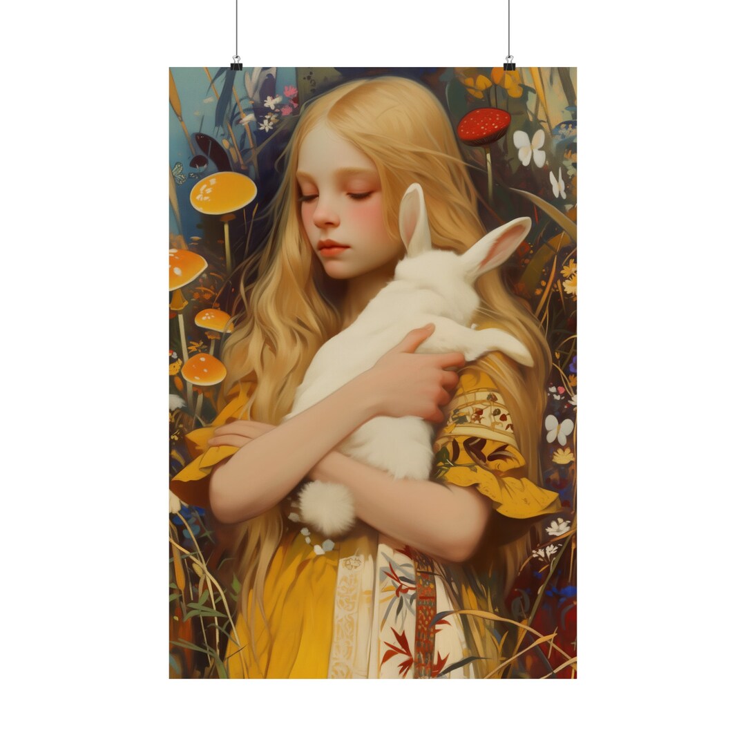 Alice and the White Rabbit Poster Print - Multiple Sizes - Premium ...
