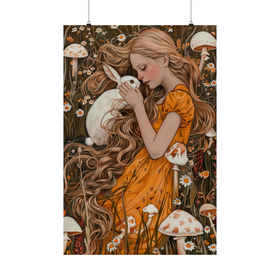Alice and the White Rabbit Poster Print - Multiple Sizes - Premium ...