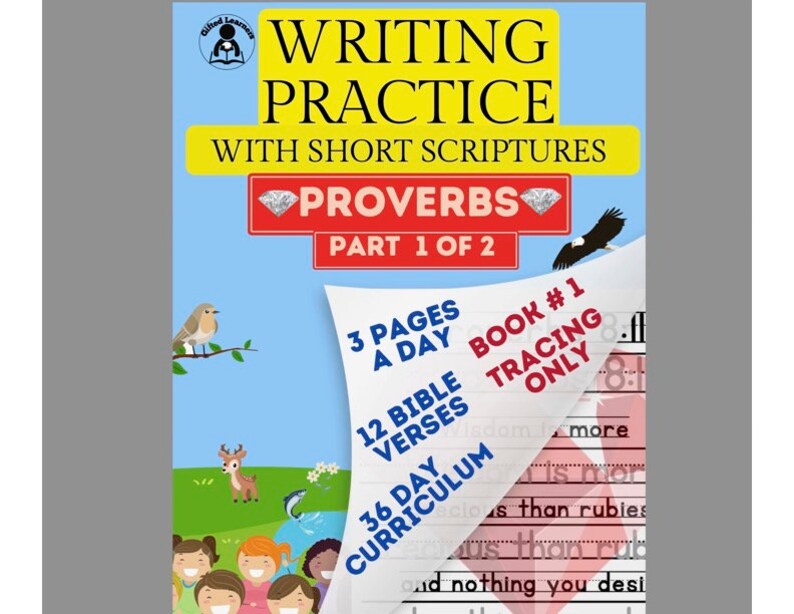 K-1 Writing Practice With Proverbs Scriptures - Etsy