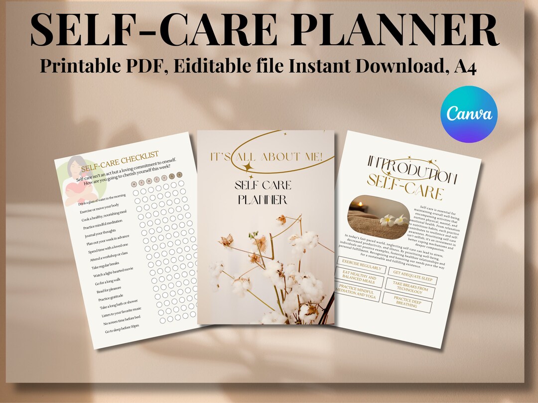 Self-love Planner Canva Template Printable Self-love Journal Mental ...