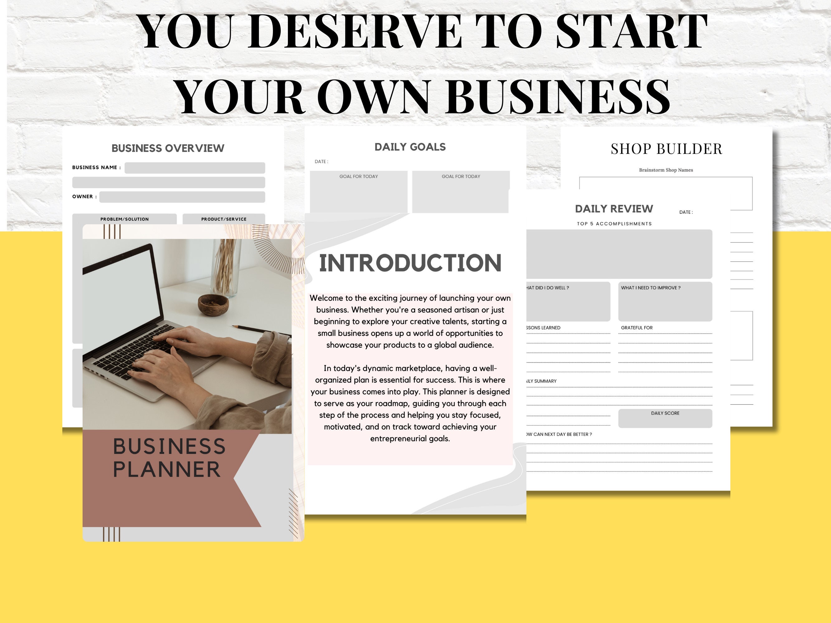 Printable Business Planner, Minimalist Editable Business Planner ...