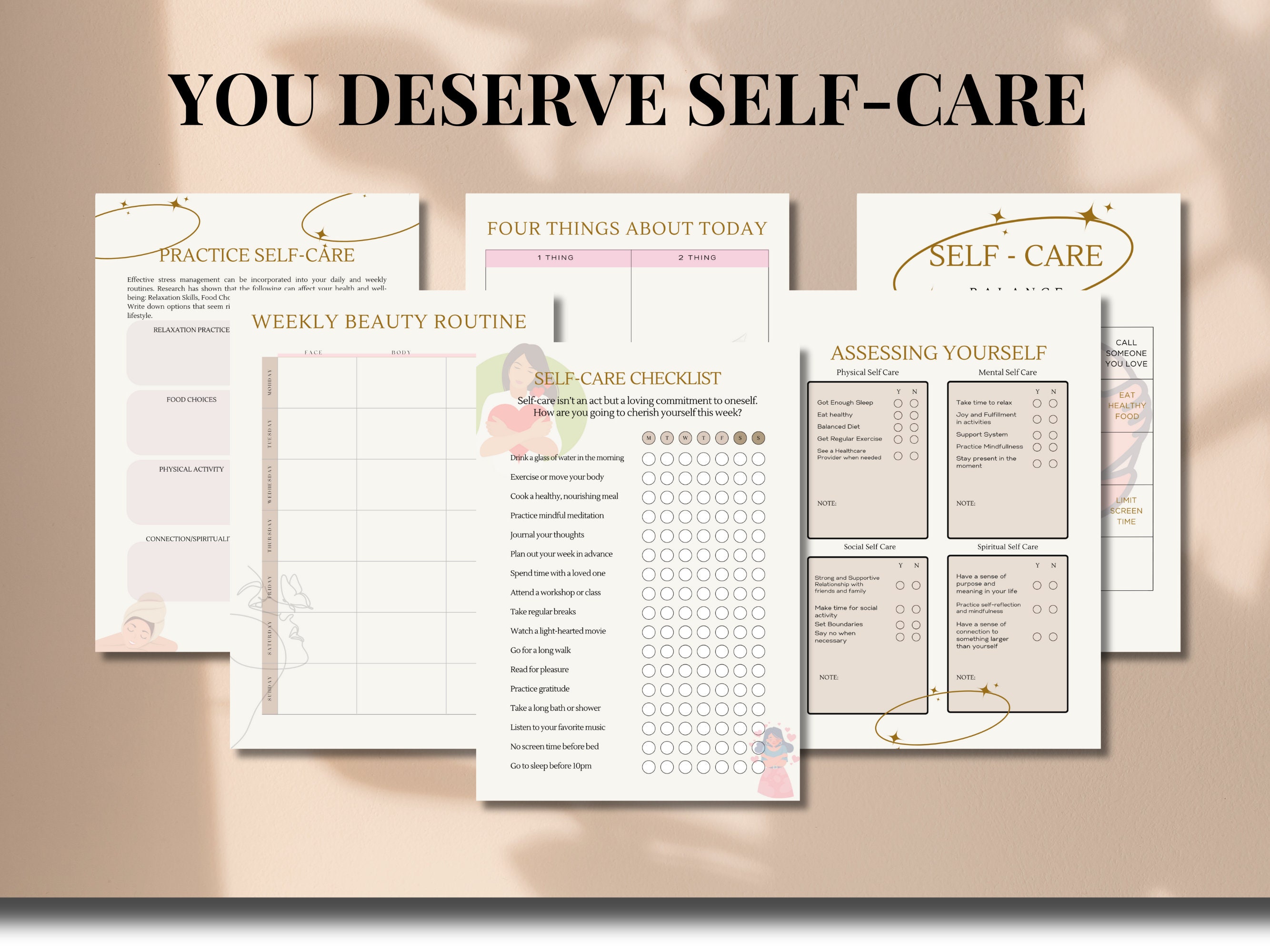 Self-love Planner Canva Template Printable Self-love Journal Mental ...