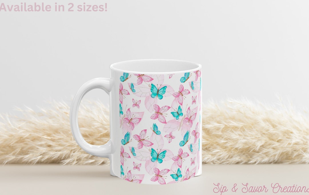 Graceful Flutter: Watercolor Butterfly Mug - Etsy