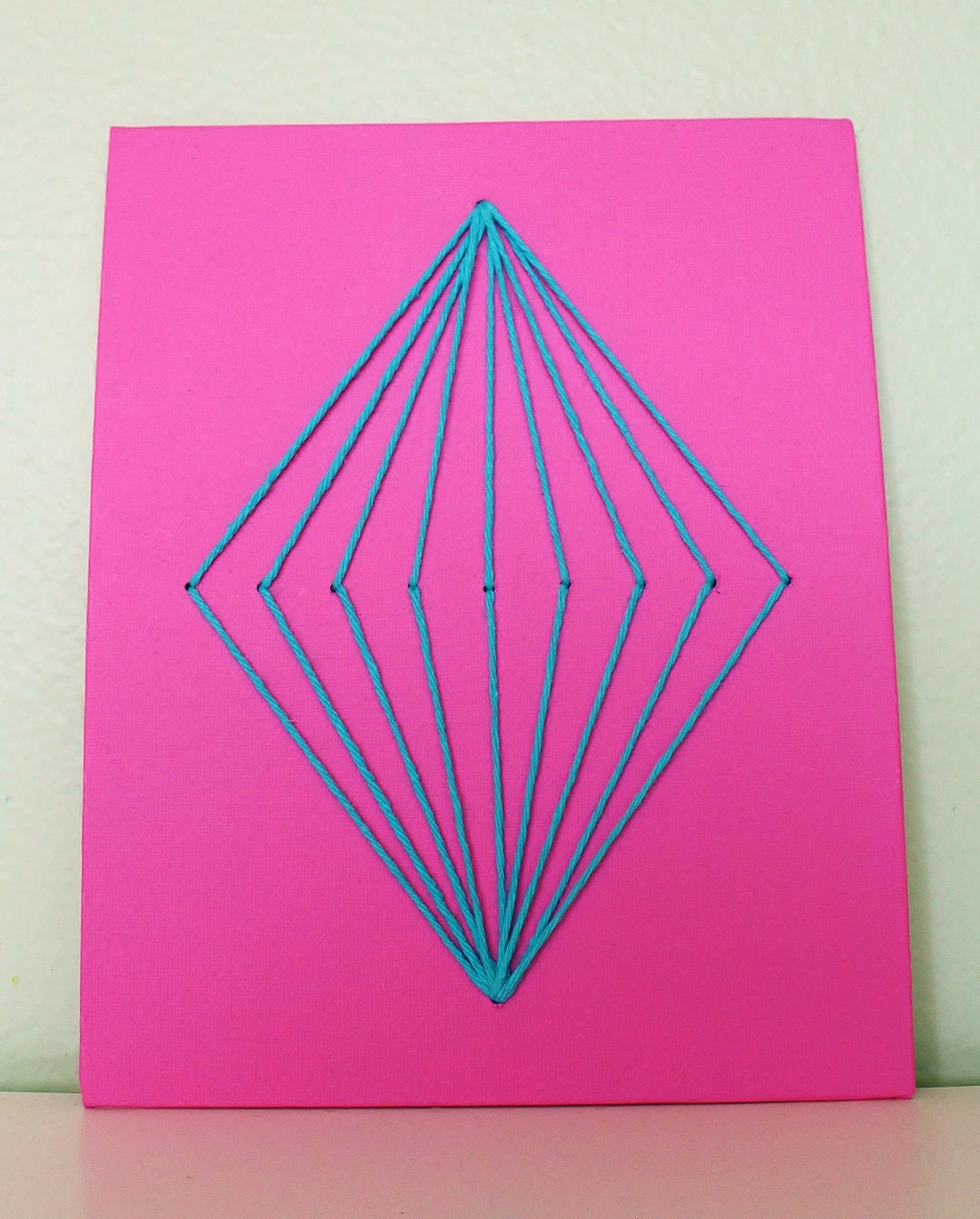 Hot Pink and Bright Blue Midcentury Modern Geometric String - Etsy