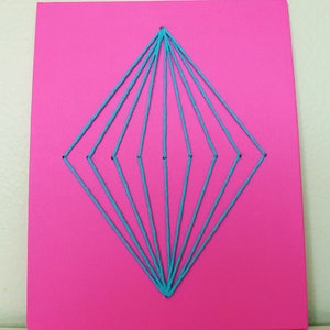 Hot Pink and Bright Blue Midcentury Modern Geometric String - Etsy