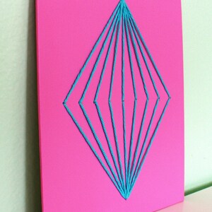 Hot Pink and Bright Blue Midcentury Modern Geometric String - Etsy