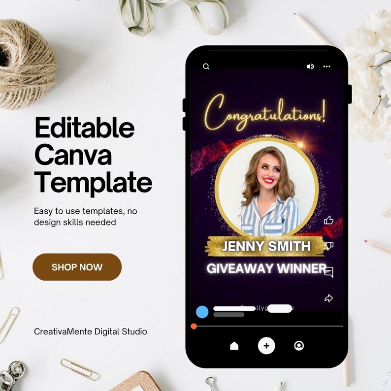 Winner Announcement Template for Instagram, Facebook & Whatsapp ...