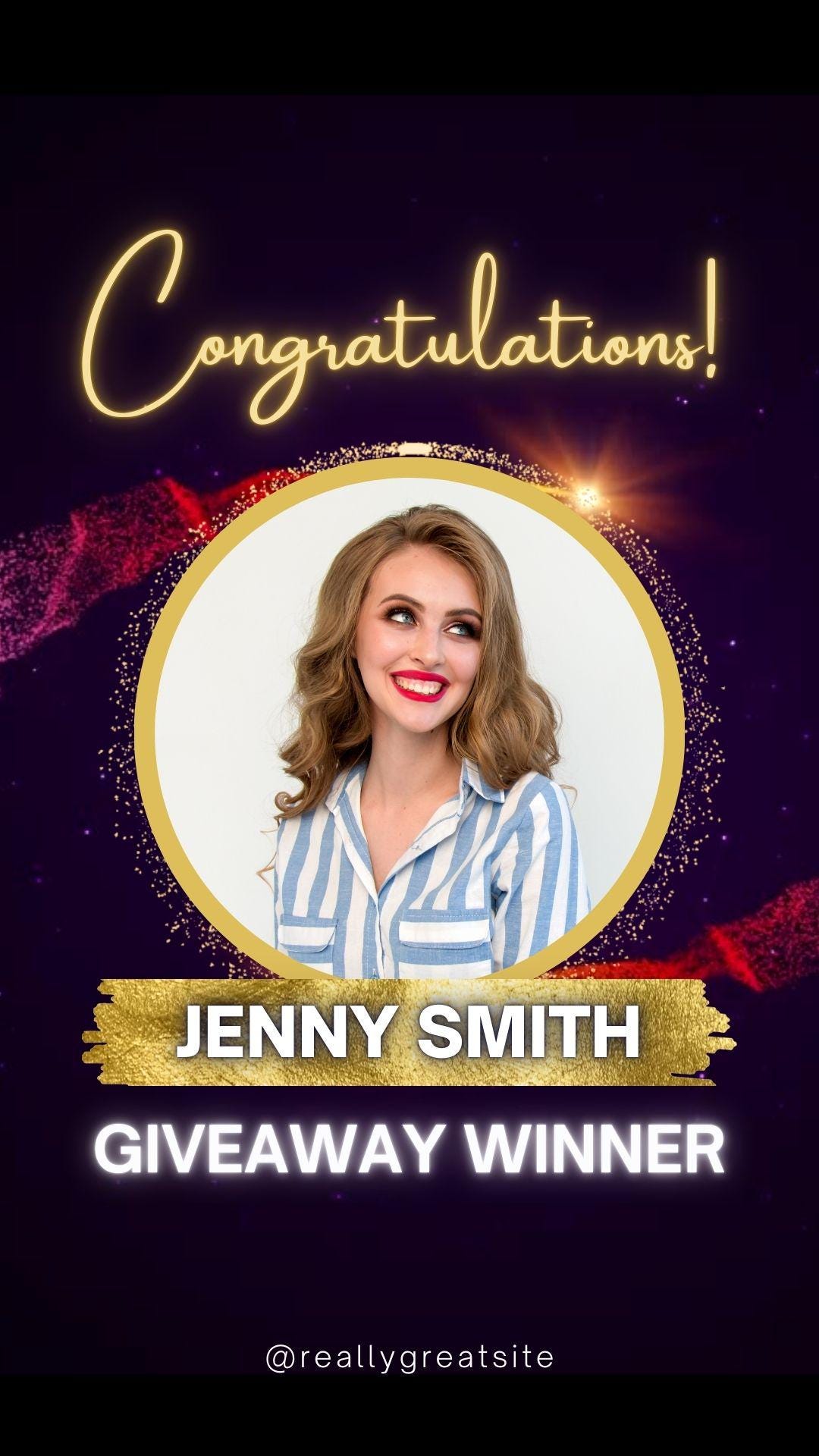 Winner Announcement Template for Instagram, Facebook & Whatsapp ...