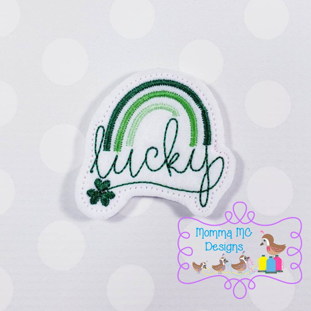 Lucky Rainbow St Patrick's Day Felt Feltie Machine Embroidery Design ...
