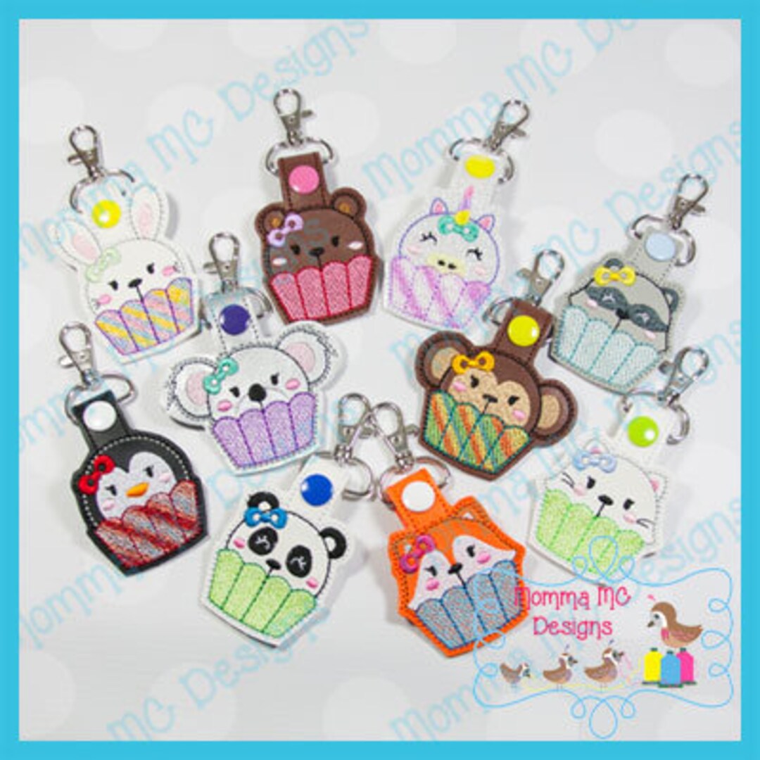 Cupcake Animals Snap Tab BUNDLE Machine Embroidery Design Files - Etsy