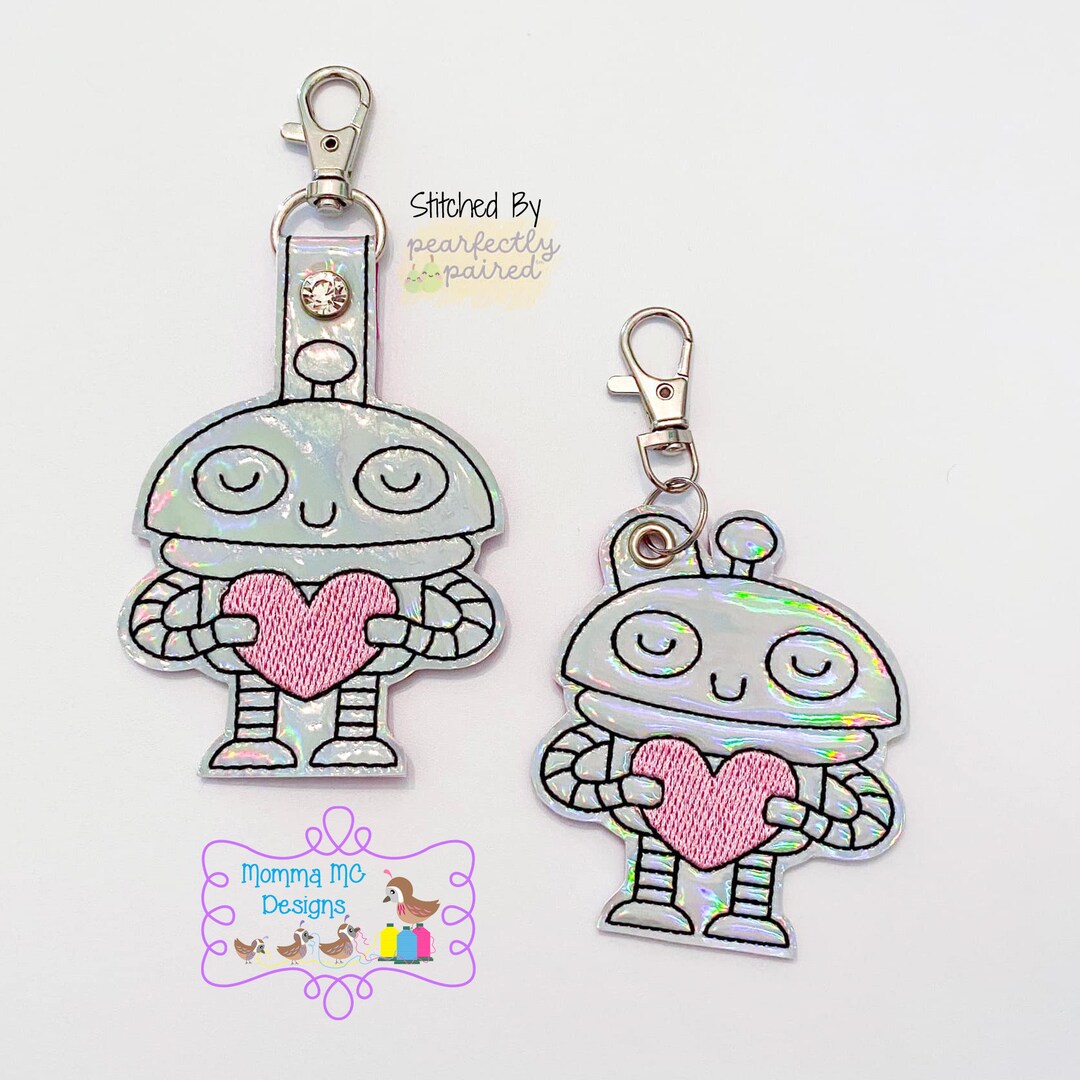 Valentine Robot Love Machine Key Fob Snap Tab Eyelet Key Chain Machine ...