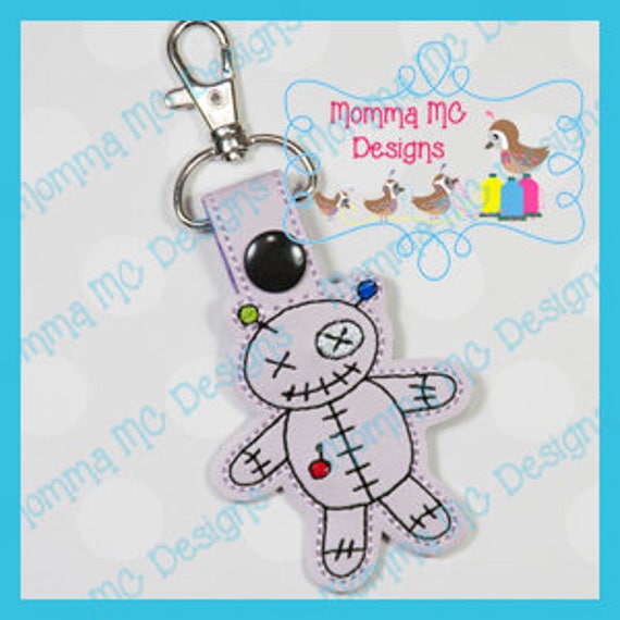 Voodoo Doll Key Fob Snap Tab Machine Embroidery Design - Etsy