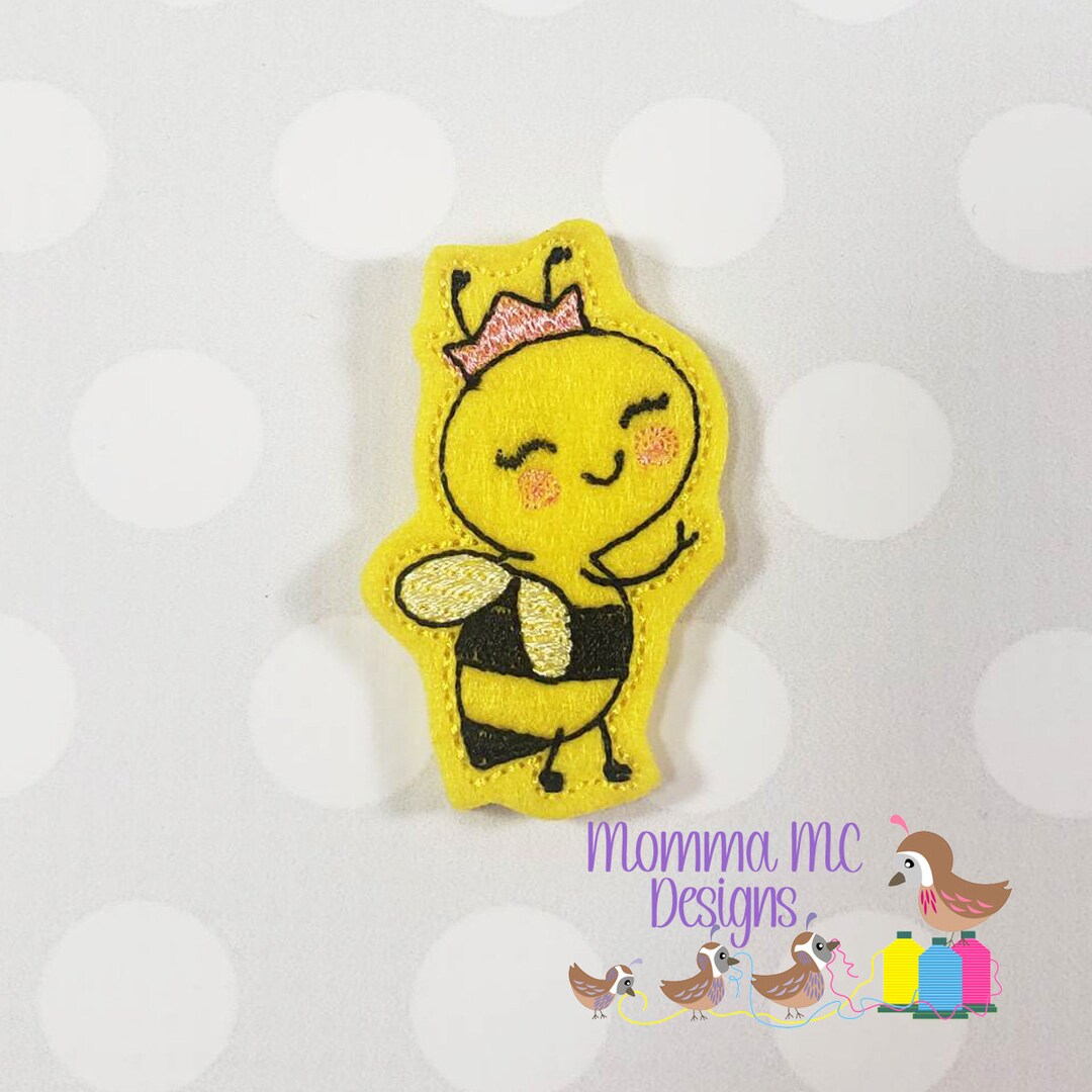 Queen Bee Felt Feltie Machine Embroidery Design File - Etsy