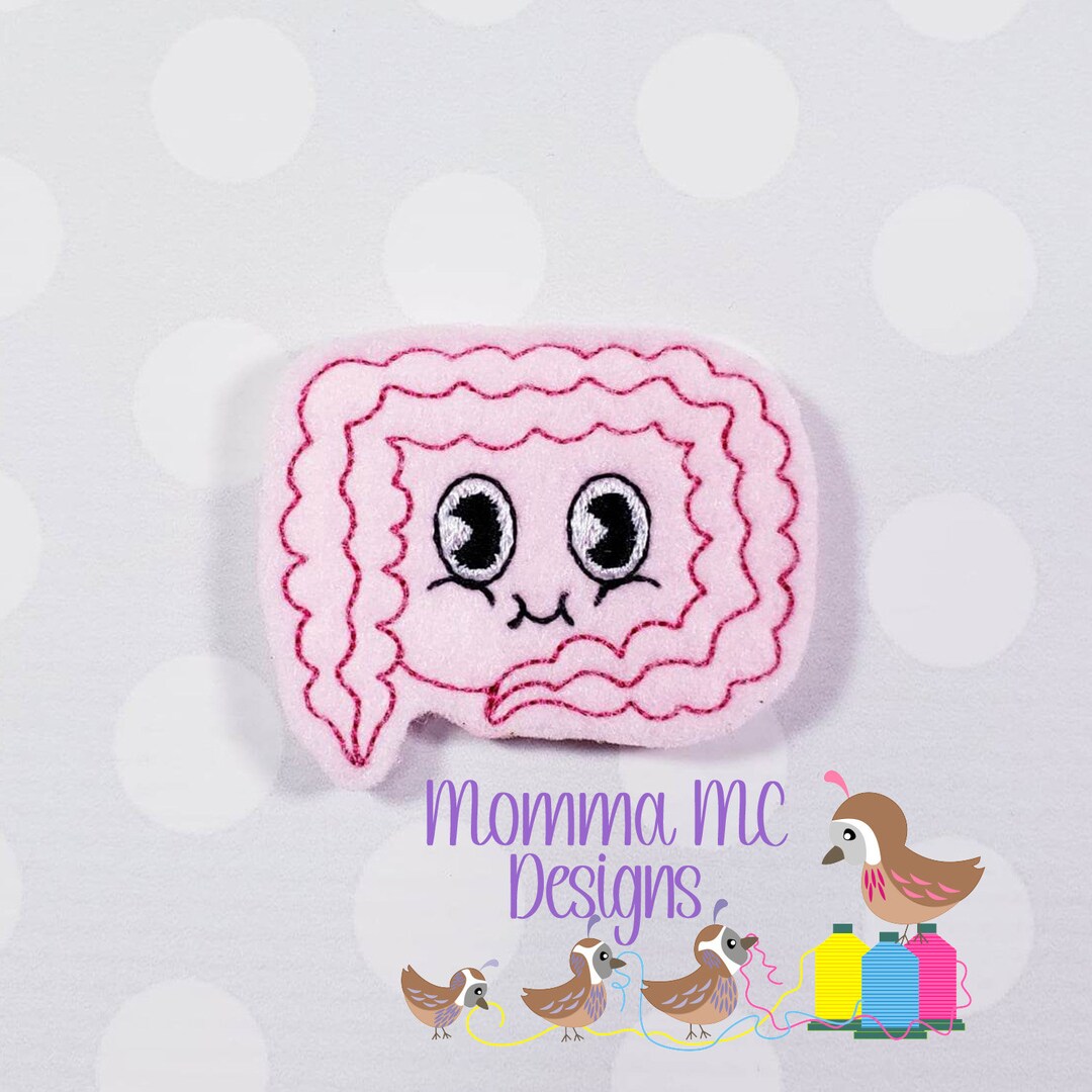 Colon Human Internal Organ With Retro Face Felt Feltie Machine ...