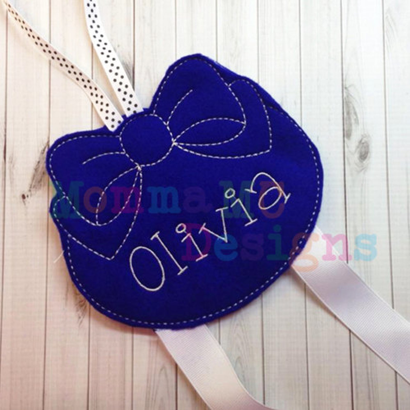 Bow Oval Clippy Keeper Felt Embroidery Design | Etsy