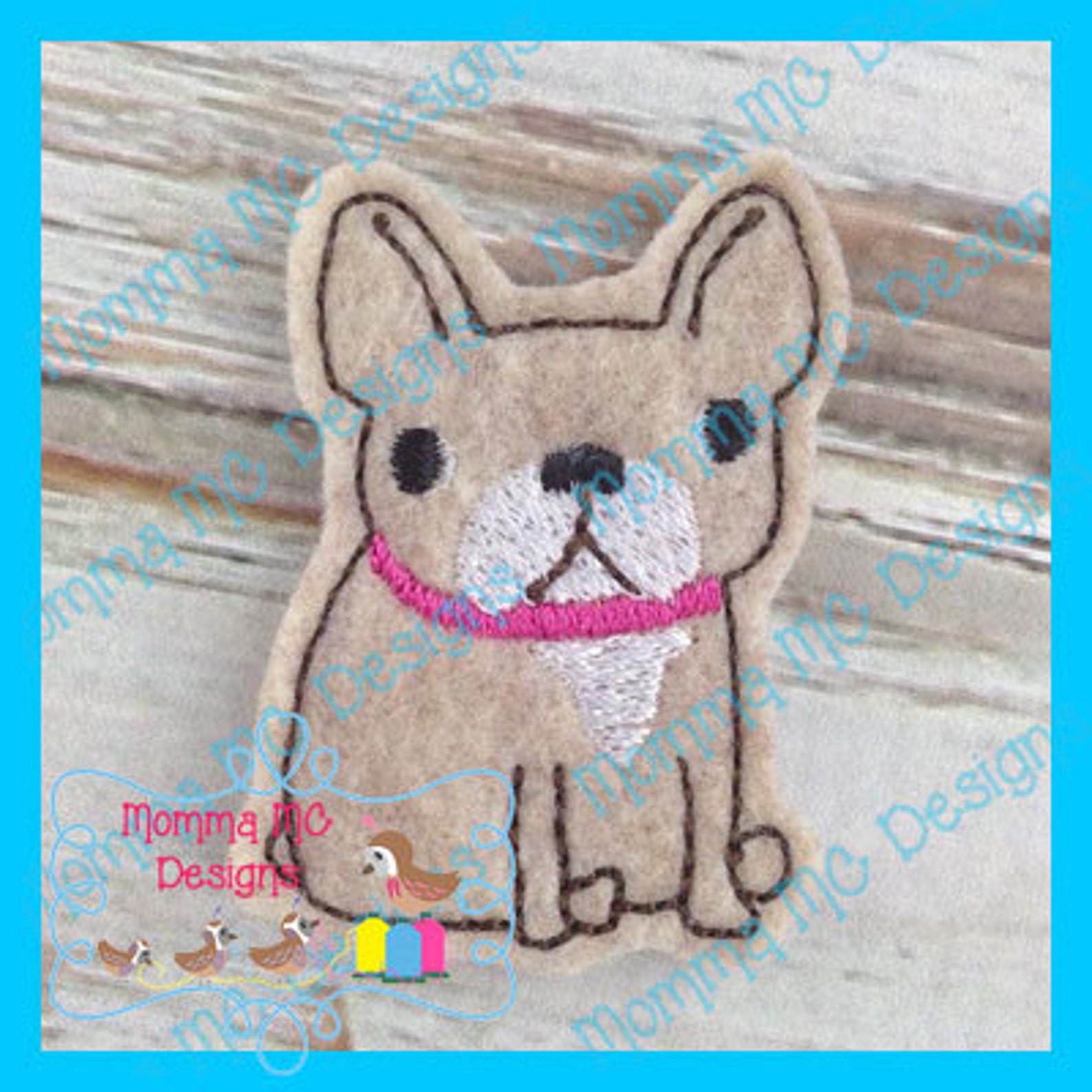 French Bulldog Frenchie Felt Feltie Embroidery Design - Etsy