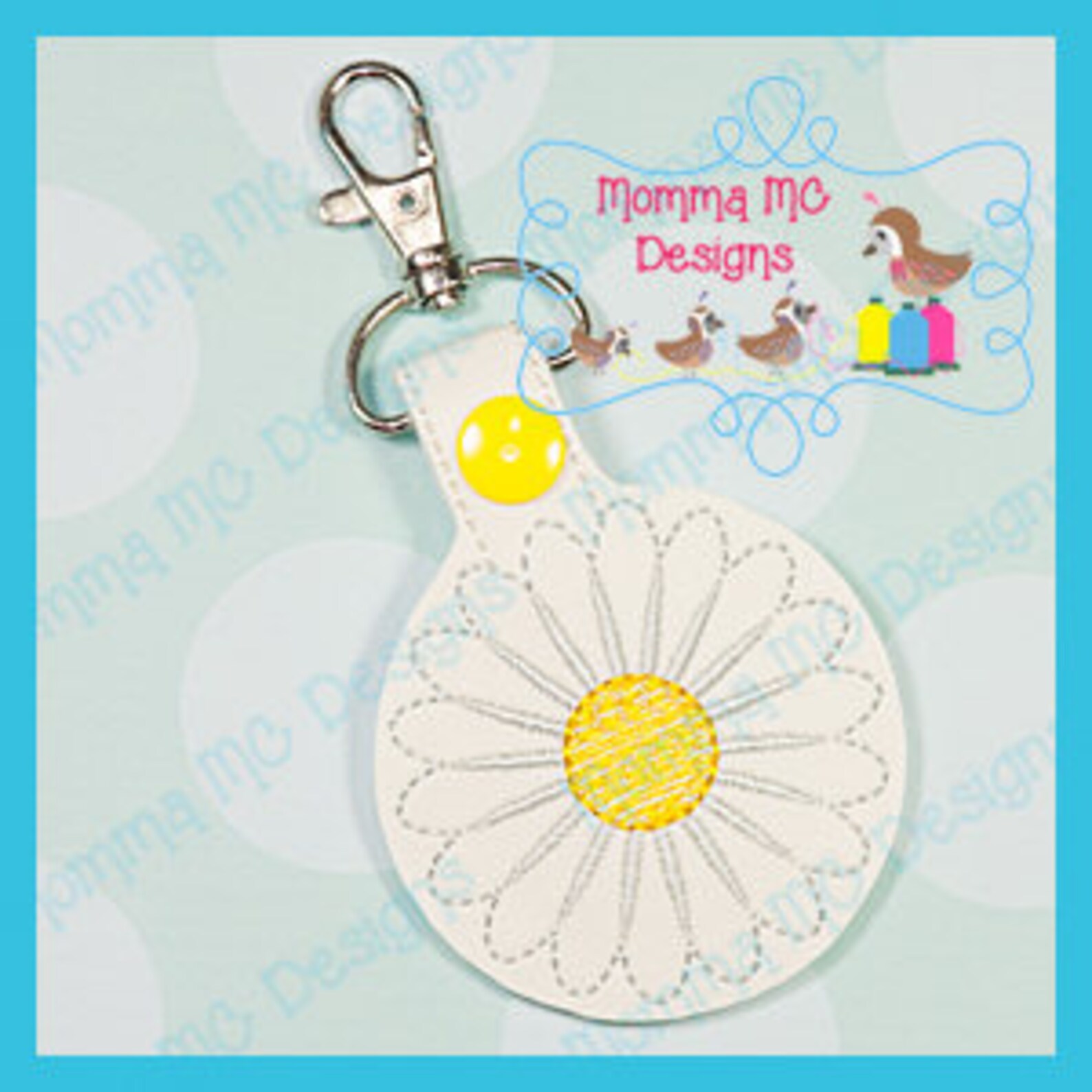 Daisy Key Fob Snap Tab Machine Embroidery Design - Etsy
