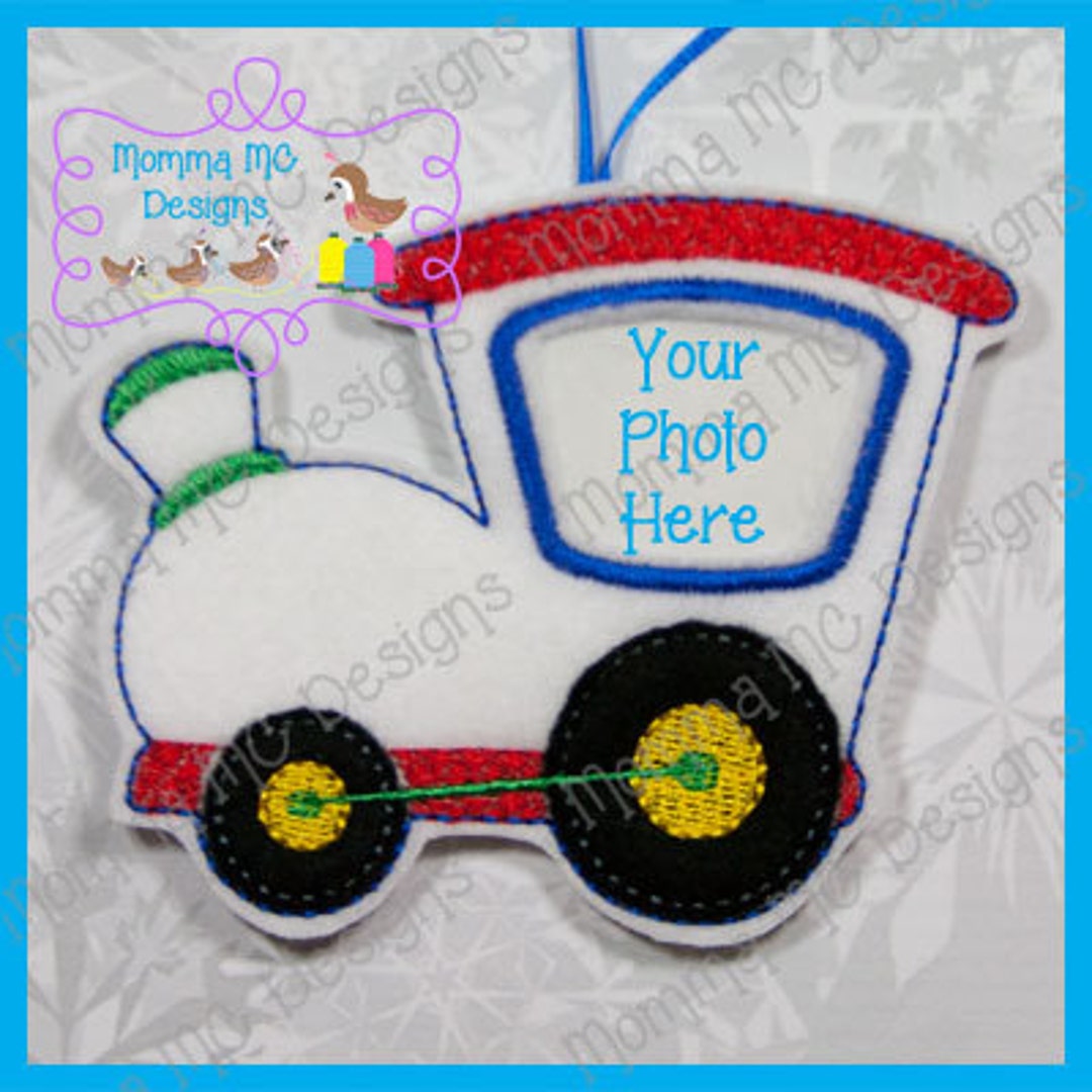 Train Photo Frame Ornament Felt Embroidery Design - Etsy