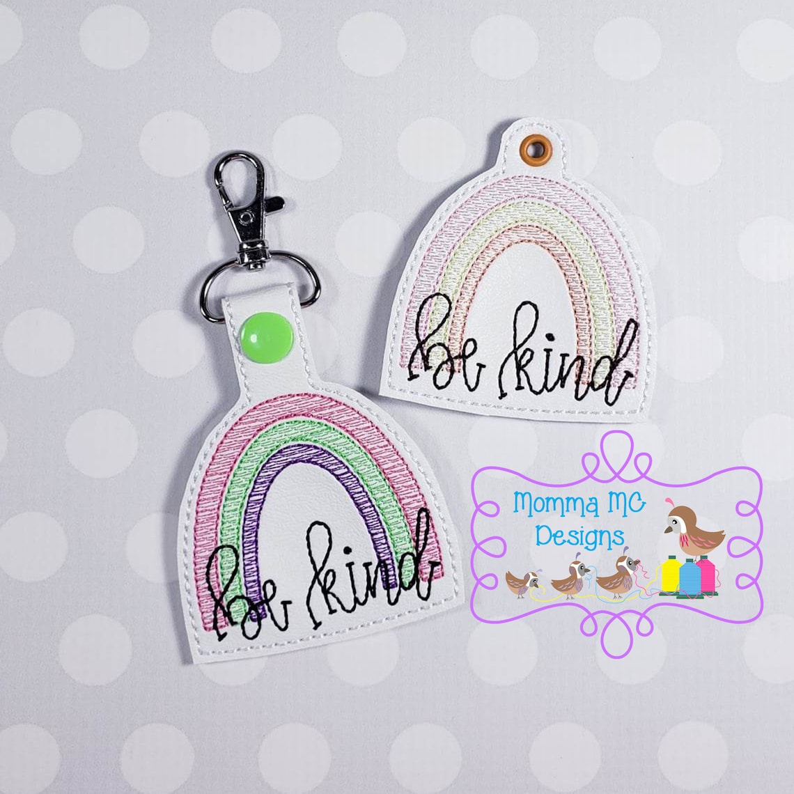 Be Kind Rainbow Key Fob Snap Tab Eyelet Key Chain Machine - Etsy
