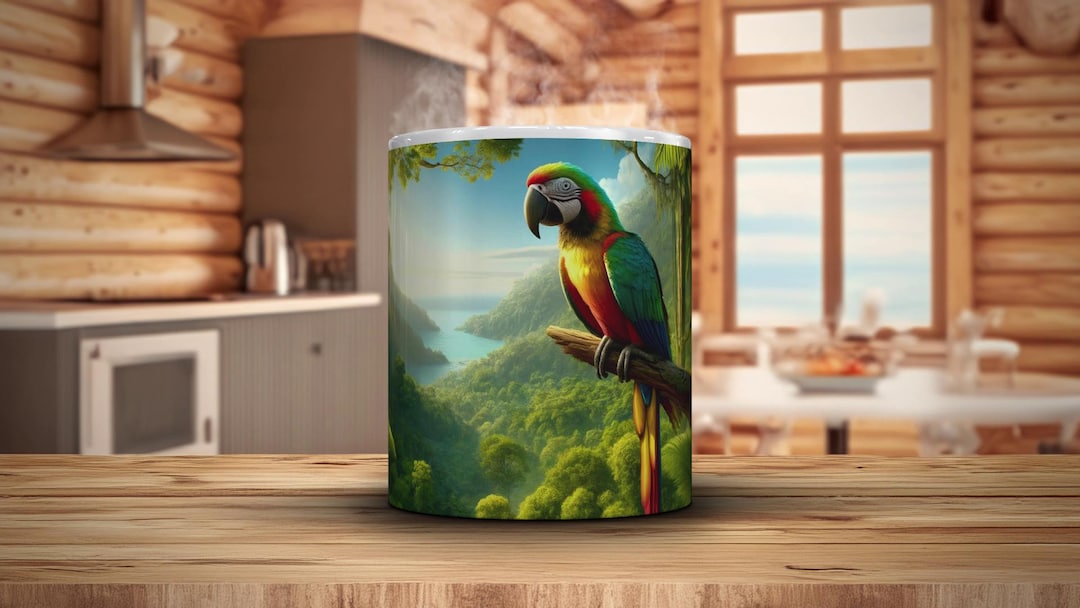 Macaw Parrot Coffee Mug | 11oz Ceramic Coffee & Tea Mug | Glossy ...