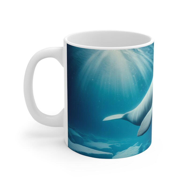 Beluga Whale Coffee Mug 11oz Ceramic Coffee Mug Glossy Wrap Art Whale ...