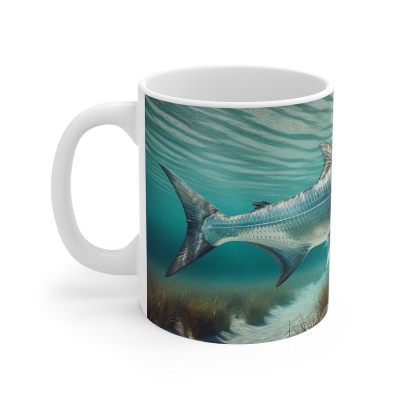 Silver Tarpon Coffee Mug 11oz Coffee Mug Ceramic Glossy Wrap Art Tarpon ...