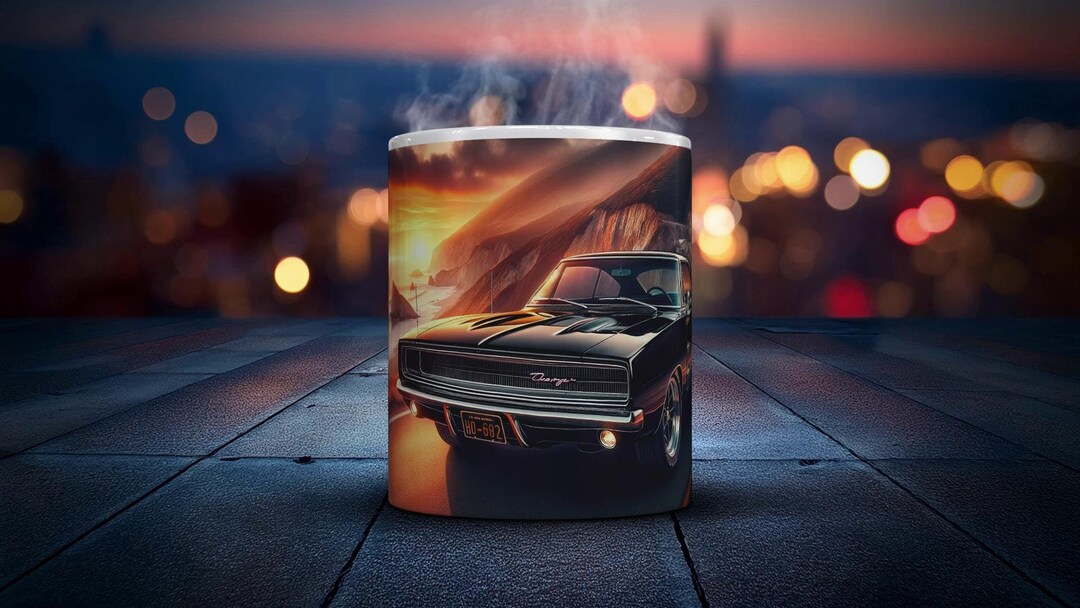 1966 Dodge Charger Hemi Cars & Coffee Car Club Mug, Classic Muscle Car ...