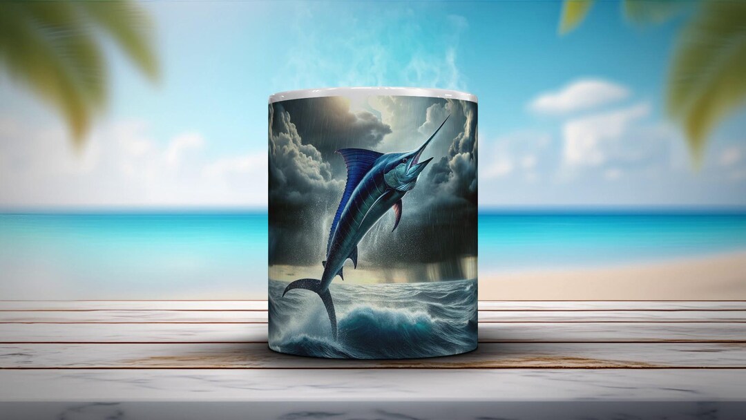 Marlin Coffee Mug | 11 Oz Coffee Mug Ceramic Glossy Wrap Art | Marlin ...