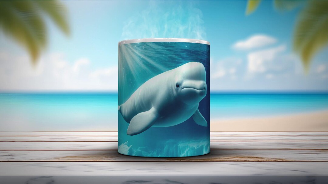 Beluga Whale Coffee Mug | 11oz Ceramic Coffee Mug | Glossy Wrap Art ...