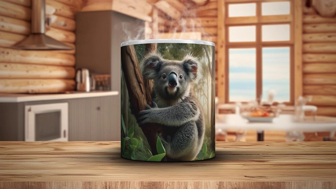 Koala Coffee Mug | 11oz Ceramic Coffee & Tea Mug | Glossy Wraparound ...
