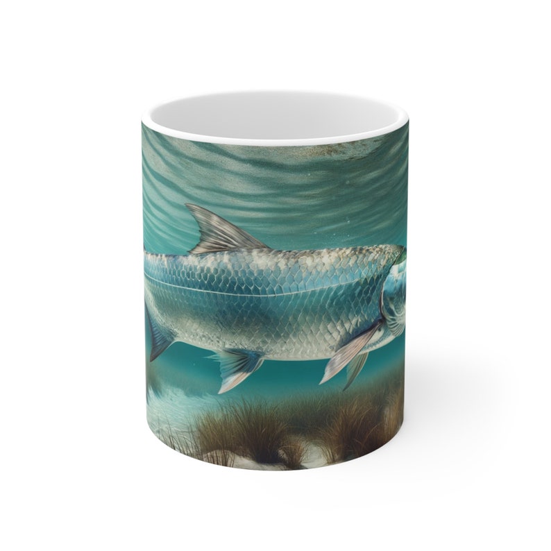 Silver Tarpon Coffee Mug 11oz Coffee Mug Ceramic Glossy Wrap Art Tarpon ...