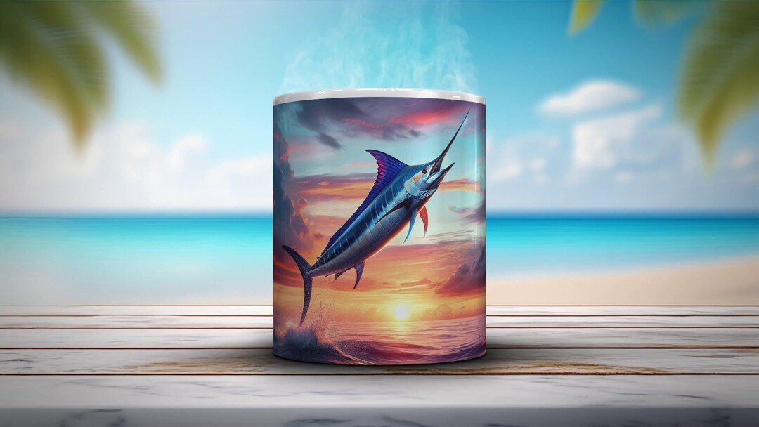 Marlin Coffee Mug | 11 Oz Coffee Mug Ceramic Glossy Wrap Art | Marlin ...