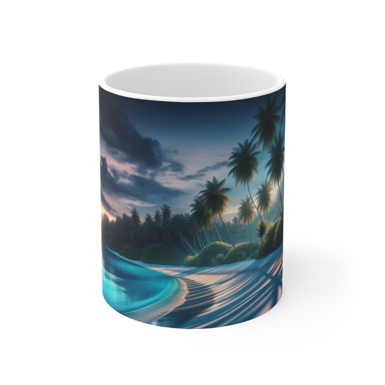 Beach Coffee Mug, 11 Oz Ceramic Mug Glossy Wrap Art, Coffee Lover Gift ...
