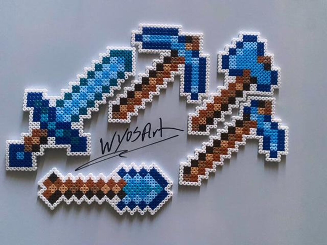 Perler Beads Minecraft Tools Set 17/23cm Wyosart - Etsy