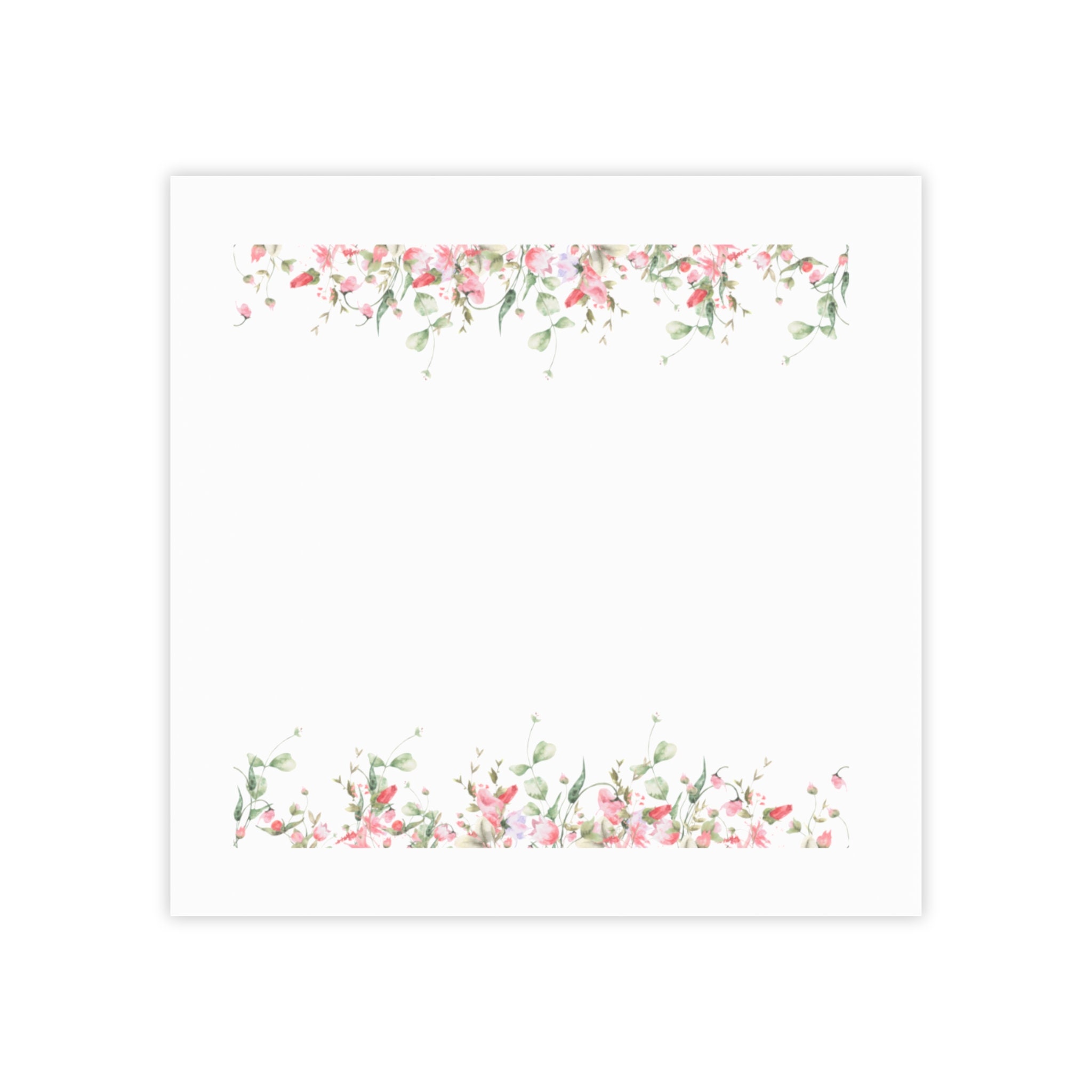 Floral Border Notepad, Flower Stationery, Decorative Notepad, Botanical ...