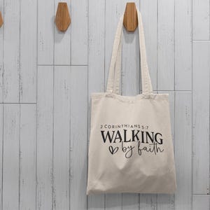 Faithful Canvas Tote Bag, Inspirational Bag, Religious Tote, Christian ...