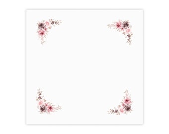 Floral Border Notepad, Flower Stationery, Decorative Notepad, Botanical ...