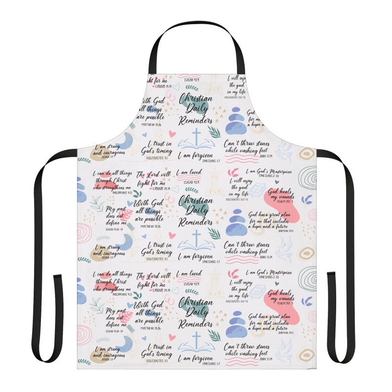 Christian Verses Apron: Positive Quotes Kitchen Smock - Etsy
