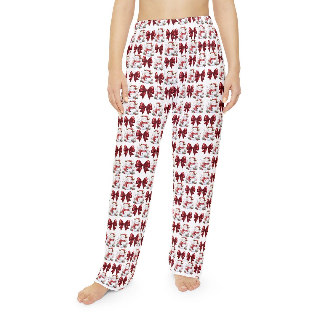 Christmas Coquette Pajama Pants: Red Plaid Holiday Loungewear - Etsy