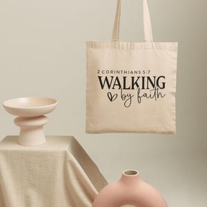 Faithful Canvas Tote Bag, Inspirational Bag, Religious Tote, Christian ...
