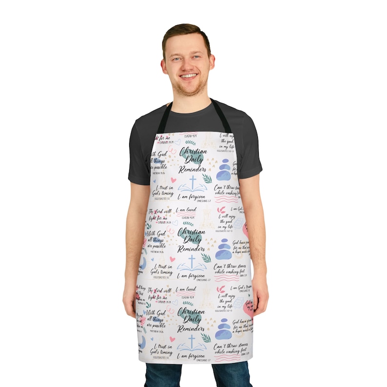 Christian Verses Apron: Positive Quotes Kitchen Smock - Etsy