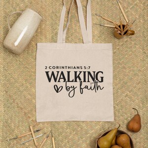Faithful Canvas Tote Bag, Inspirational Bag, Religious Tote, Christian ...