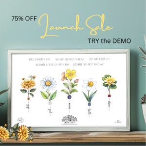 Personalized Family Gift for Mom Grandma Birthday Mother's Day With ...