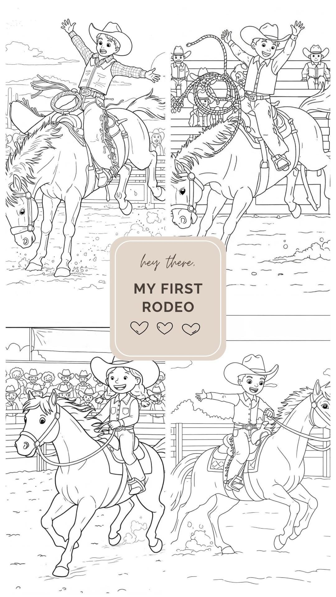 First Rodeo Coloring Page - My First Rodeo Printable - Kids Rodeo ...