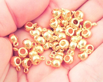 Little Bead Bails Gold Silver Mini Star Bails Bracelet Charm - Etsy